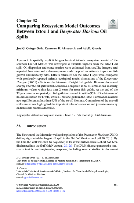 (PDF) Comparing Ecosystem Model Outcomes Between Ixtoc 1 and Deepwater ...