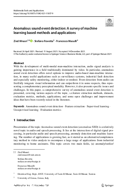 Anomalous sound event detection: A survey of machine learning based ...
