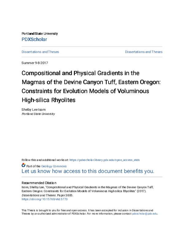 (PDF) Compositional and Physical Gradients in the Magmas of the Devine ...