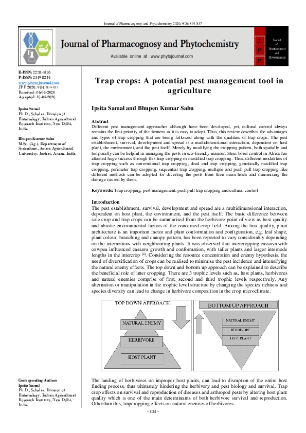 (PDF) Trap crops: A potential pest management tool in agriculture