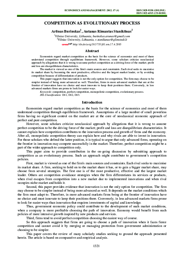 (PDF) Competition as Evolutionary Process