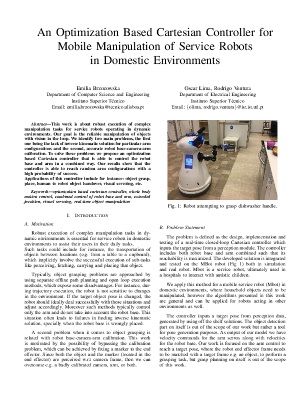 (PDF) An Optimization Based Cartesian Controller for Mobile ...