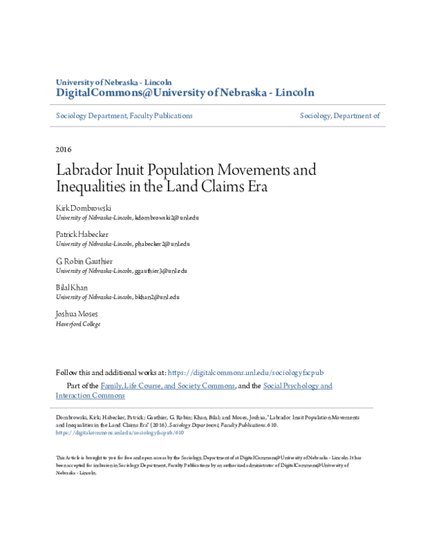 (PDF) Labrador Inuit Population Movements and Inequalitiesin the Land ...