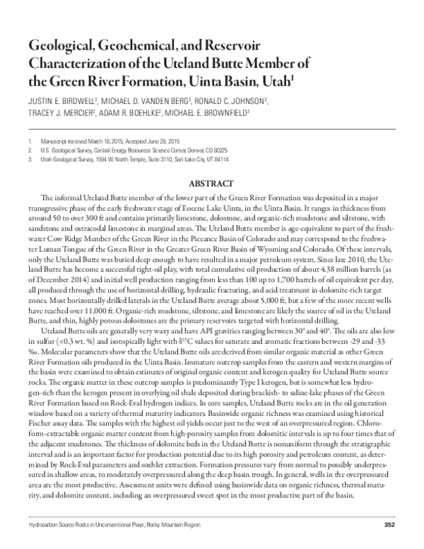 (PDF) Geological, geochemical, and reservoir characterization of the ...
