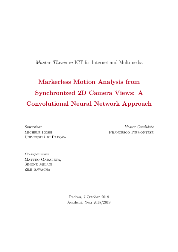 (PDF) Master Thesis in ICT for Internet and Multimedia Markerless ...