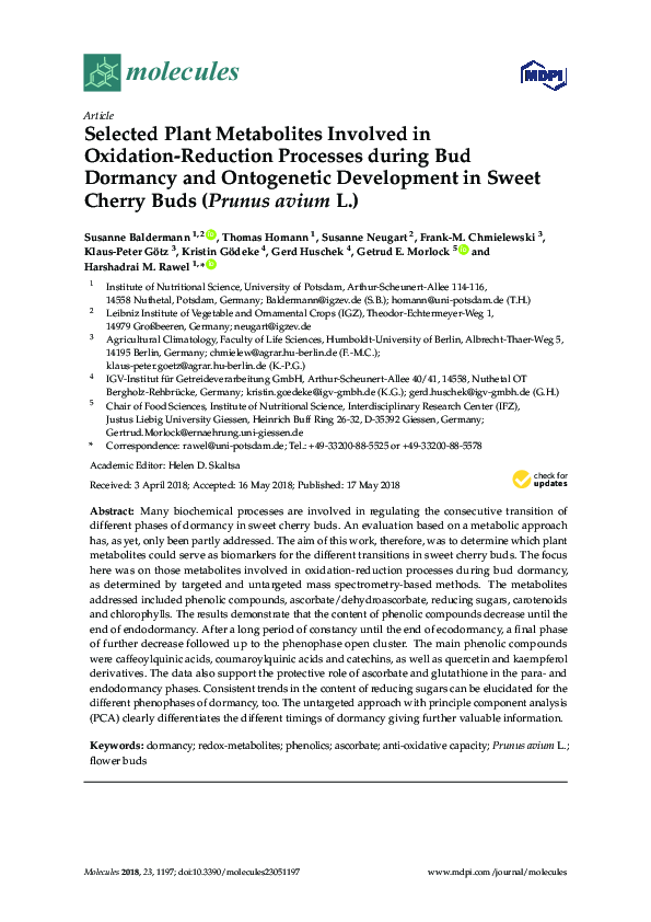 (PDF) Selected Plant Metabolites Involved in Oxidation-Reduction ...