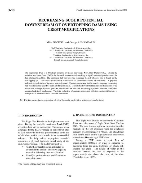 (PDF) Decreasing Scour Potential Downstream of Overtopping Dams Using ...