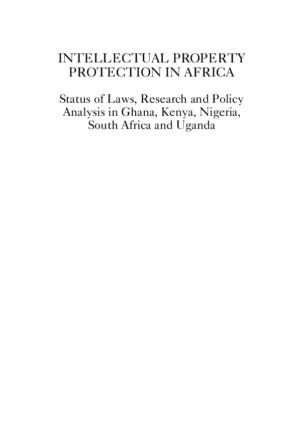(PDF) Intellectual Property Protection in Africa Status of Laws ...