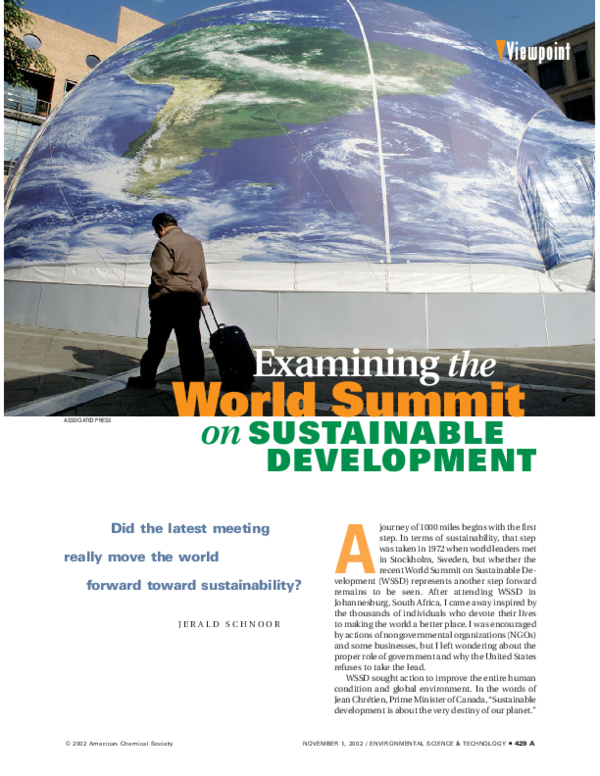 (PDF) Peer Reviewed: Examining the World Summit on Sustainable ...