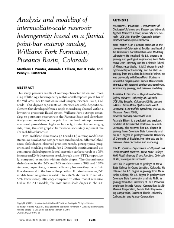 (PDF) Analysis and modeling of intermediate-scale reservoir ...