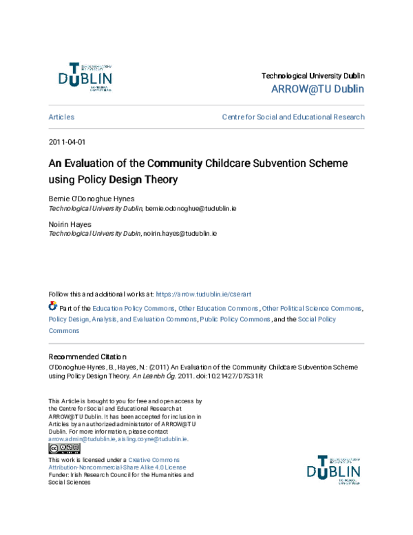 (PDF) Subvention Scheme using Policy Design Theory