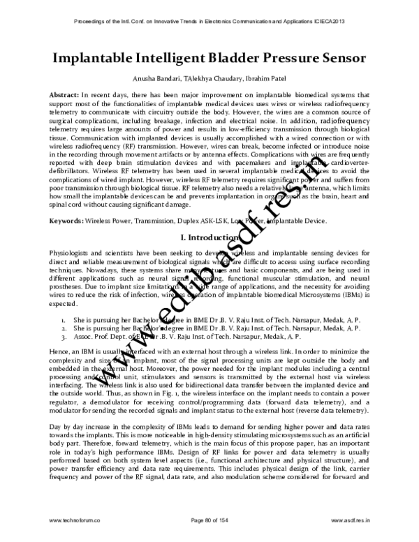 (PDF) Implantable Intelligent Bladder Pressure Sensor