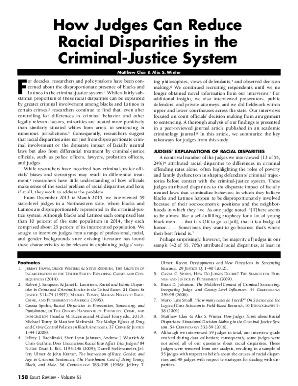 (PDF) How Judges Can Reduce Racial Disparities in the Criminal-Justice ...