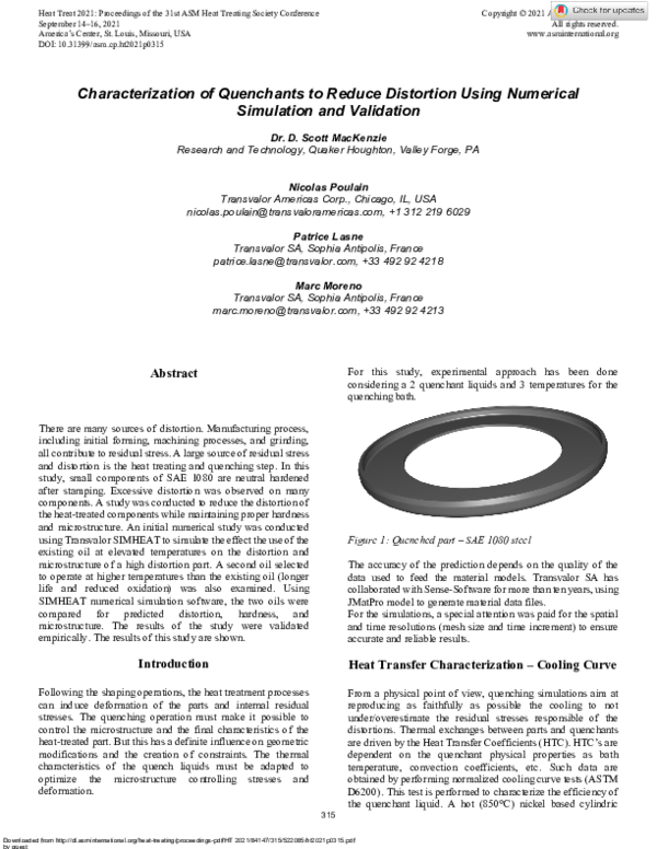 (PDF) Characterization of Quenchants to Reduce Distortion Using ...