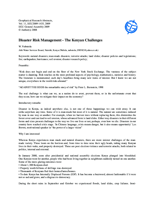 PDF Disaster Risk Management The Kenyan Challenges Wafula Nabutola Academia edu pdf-disaster-risk-management-the-kenyan-challenges-wafula-nabutola-academia-edu