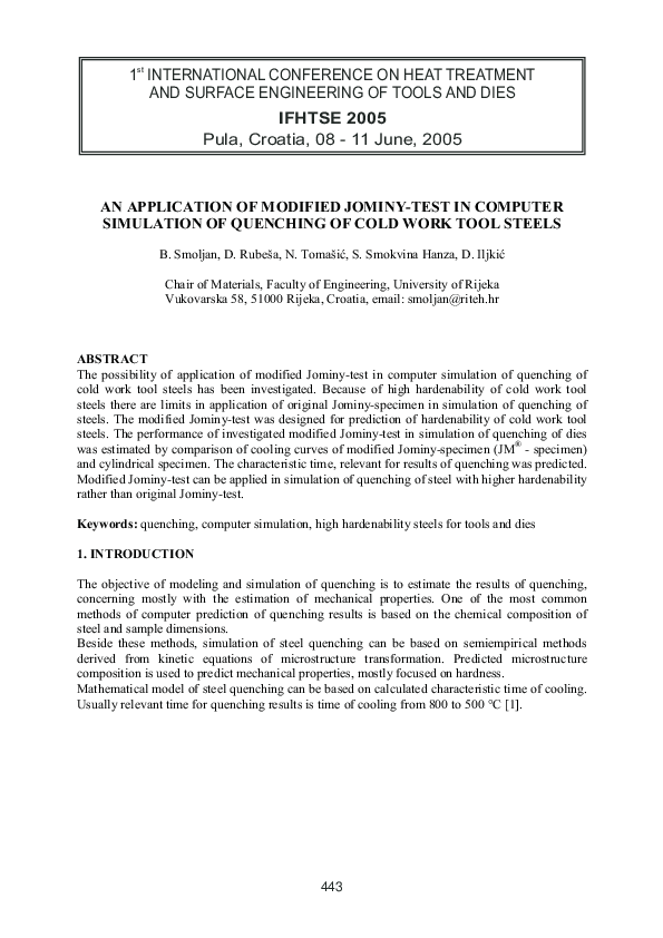 (PDF) An application of modified Jominy-test in computer simulation of ...