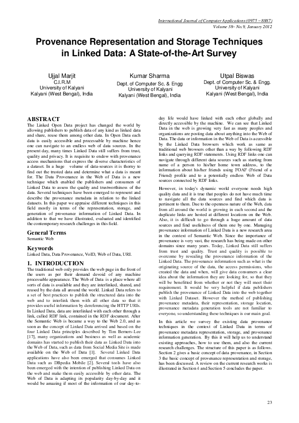 (PDF) Provenance Representation and Storage Techniques in Linked Data ...