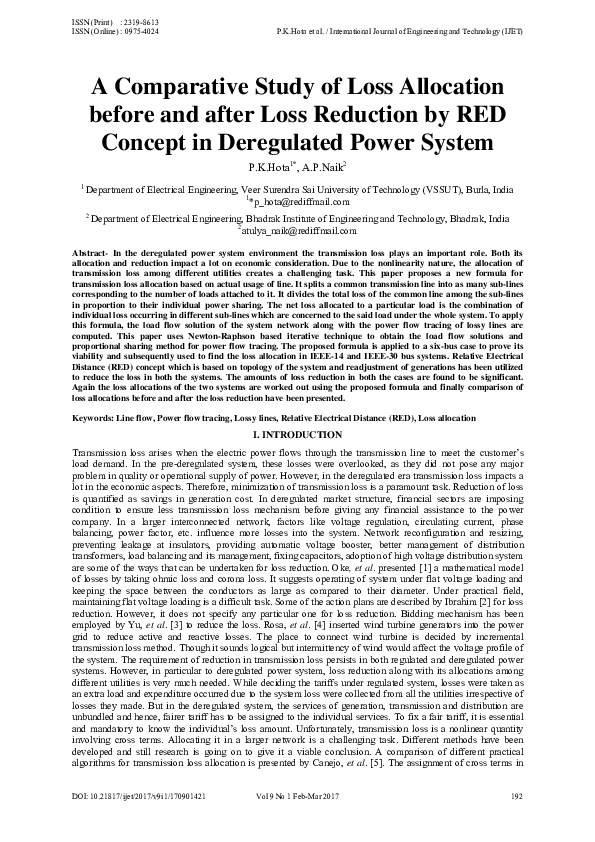 (PDF) A Comparative Study of Loss Allocation before and after Loss ...