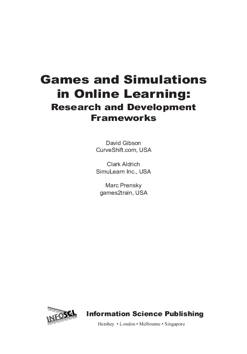 (PDF) Games and simulations in online learning: Research and development