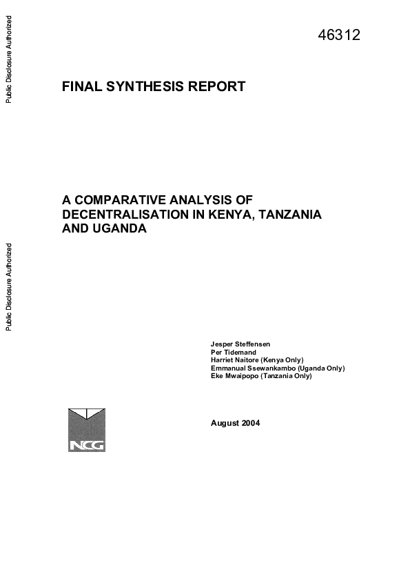 (PDF) Final synthesis report - a comparative analysis of ...