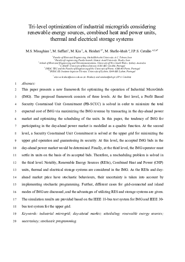 (PDF) Tri-level optimization of industrial microgrids considering renewable energy sources ...