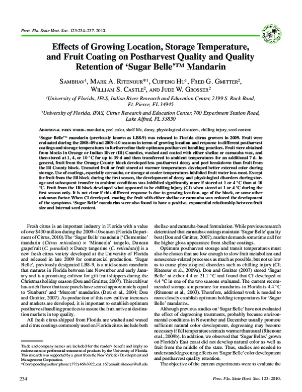 (PDF) Effects of Growing Location, Storage Temperature, and Fruit ...