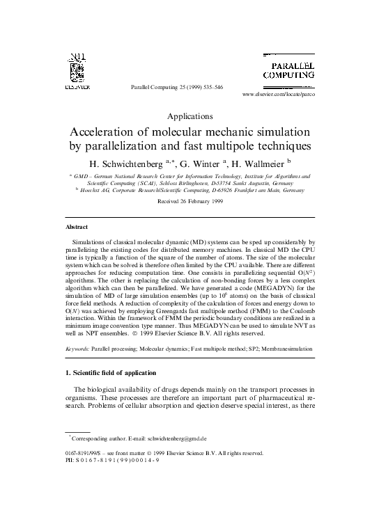 (PDF) Acceleration of molecular mechanic simulation by parallelization and fast multipole ...