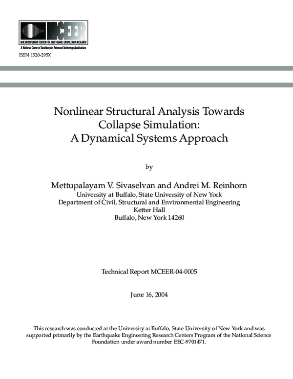 (PDF) Nonlinear Structural Analysis Towards Collapse Simulation: A Dynamical Systems Approach