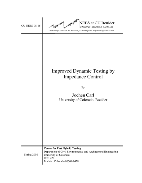 (PDF) Improved dynamic testing by impedance control