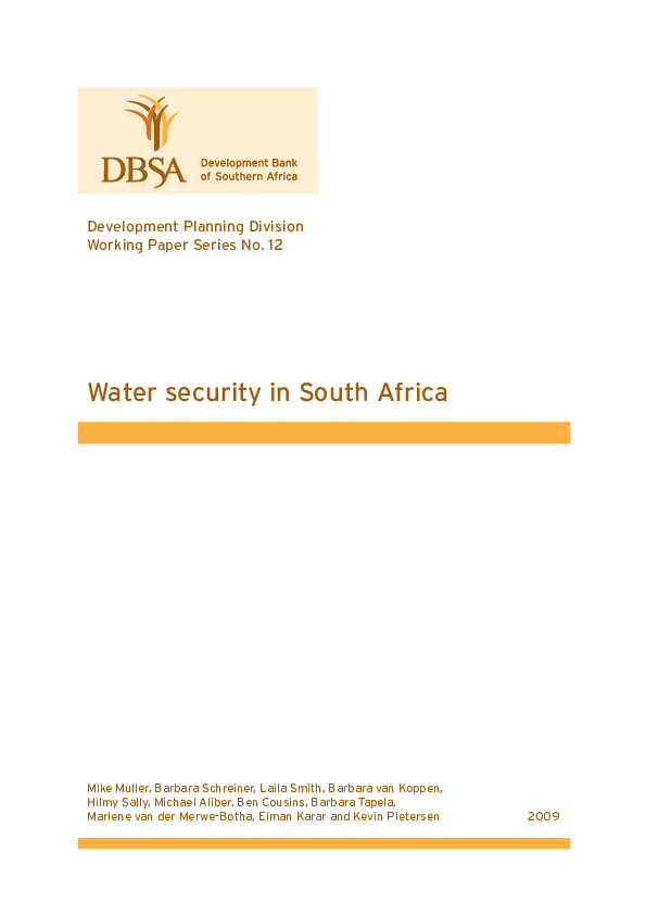 (PDF) Water security in South Africa