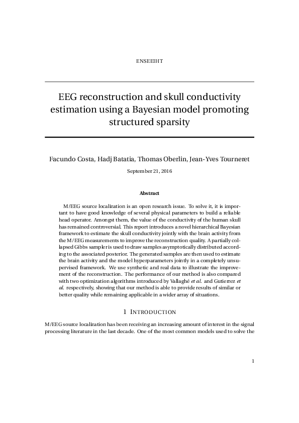 (PDF) EEG reconstruction and skull conductivity estimation using a Bayesian model promoting ...
