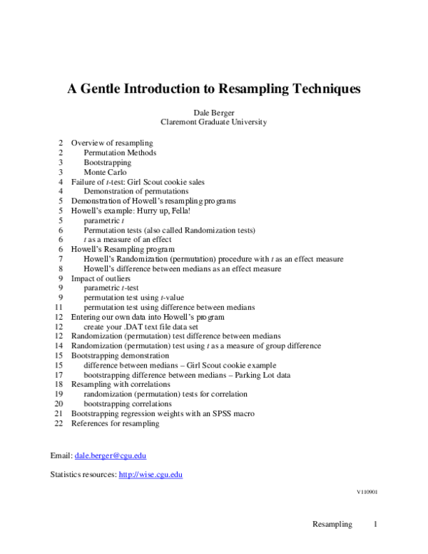 (PDF) A Gentle Introduction to Resampling Techniques