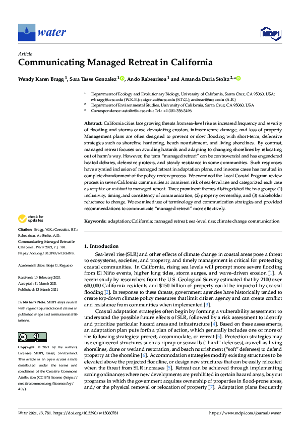 (PDF) Communicating Managed Retreat in California
