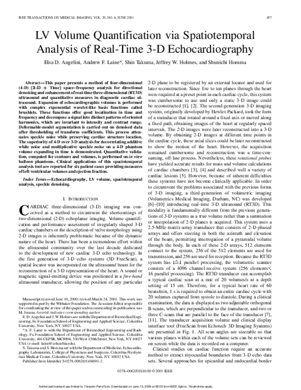 (PDF) LV volume quantification via spatiotemporal analysis of real-time ...