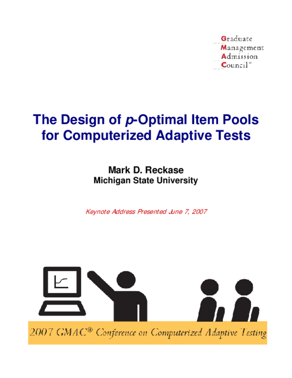 Pdf The Design Of P Optimal Item Pools For Computerized Adaptive Tests