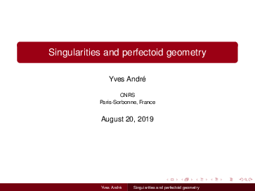 (PDF) Singularities and Perfectoid Geometry