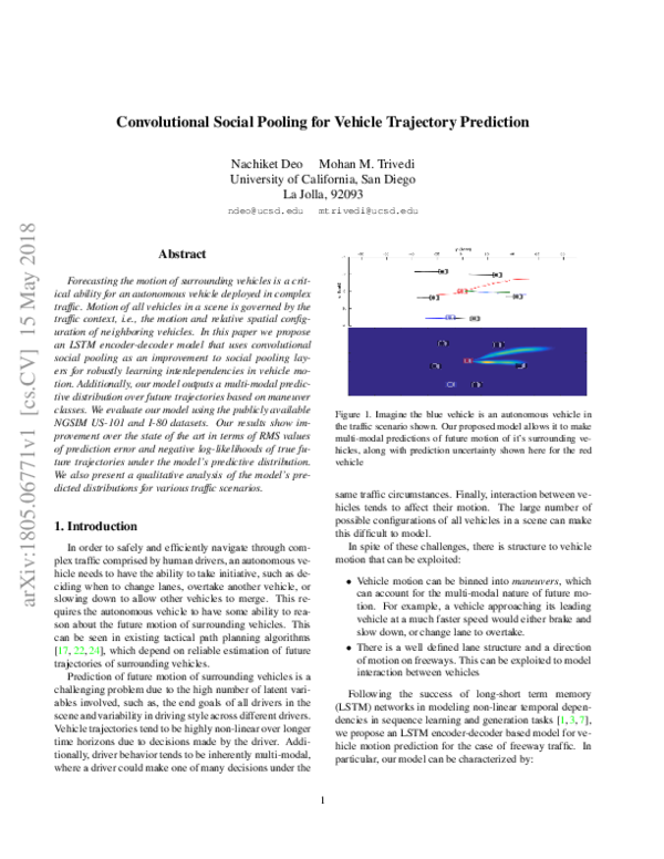 (PDF) Convolutional Social Pooling for Vehicle Trajectory Prediction