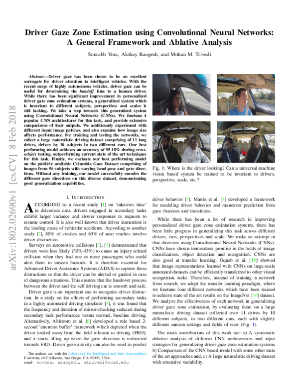 (PDF) Driver Gaze Zone Estimation Using Convolutional Neural Networks: A General Framework and ...