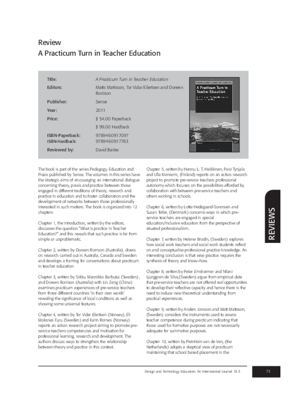 (PDF) A Practicum Turn in Teacher Education