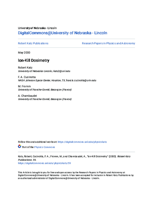 (PDF) Ion-kill dosimetry