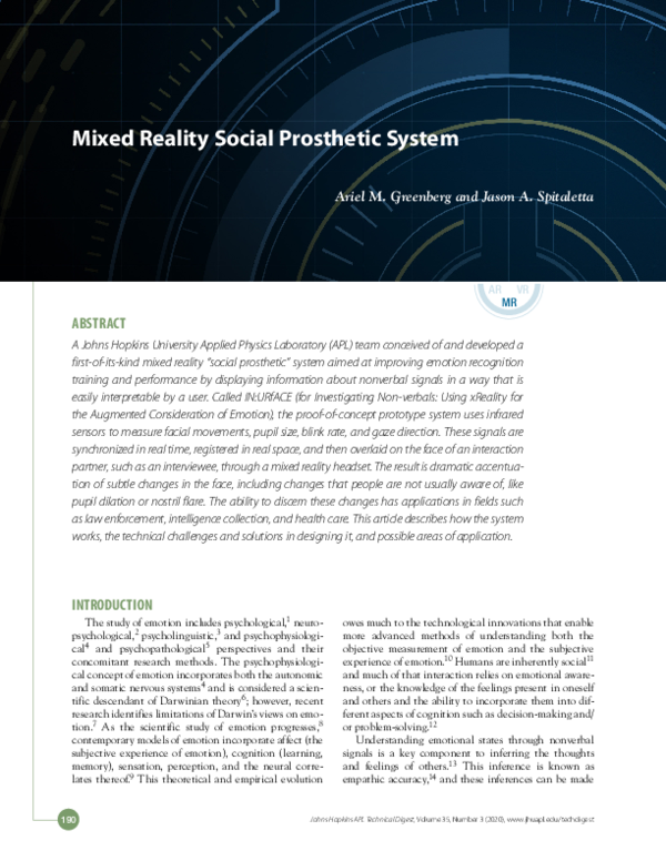 (PDF) Mixed Reality Social Prosthetic System