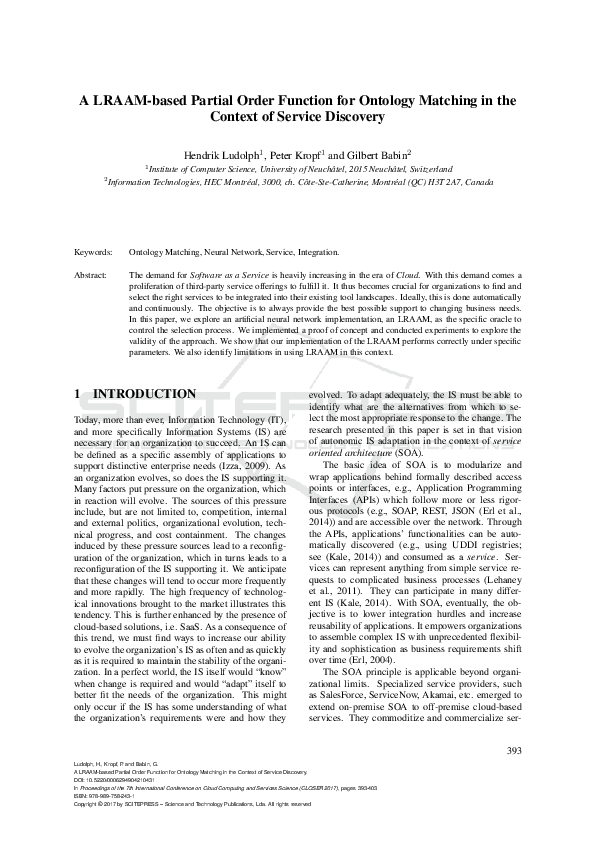 (PDF) A LRAAM-based Partial Order Function for Ontology Matching in the ...