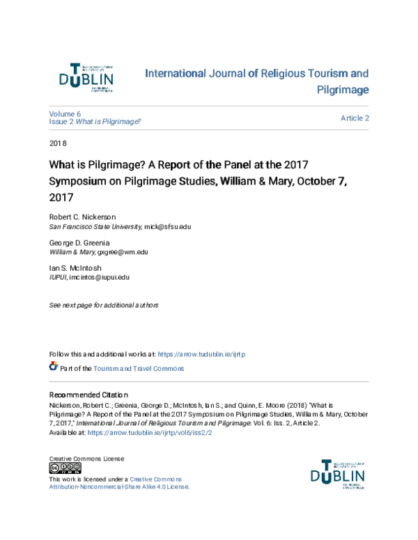 (PDF) What is Pilgrimage?: A Report of the Panel at the 2017 Symposium ...
