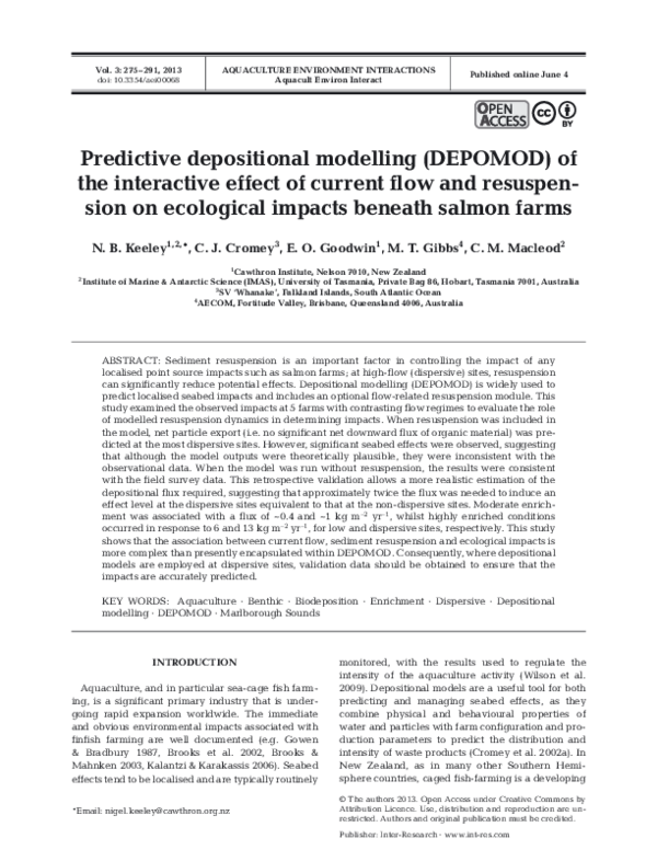 (PDF) Predictive depositional modelling (DEPOMOD) of the interactive ...