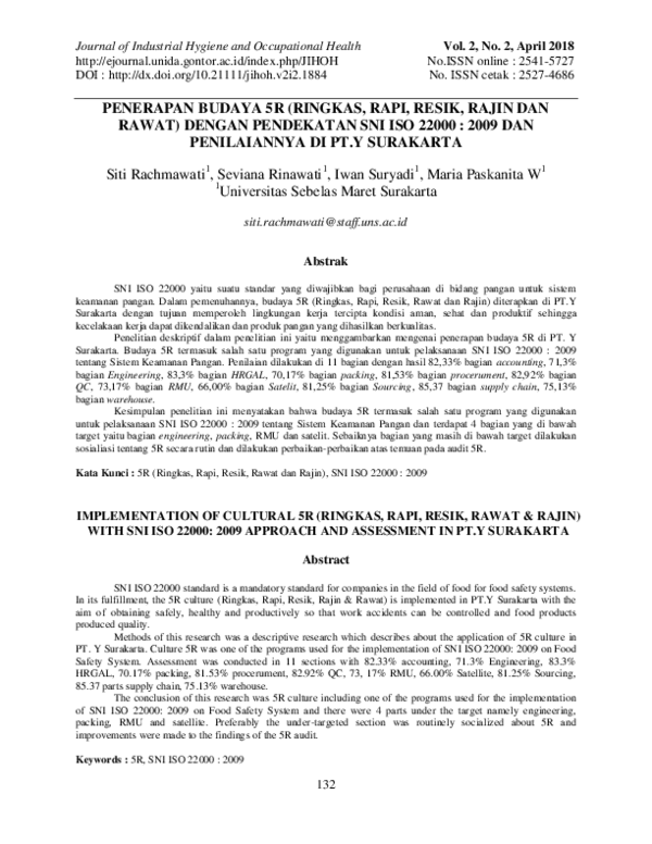 (PDF) Implementation of Cultural 5R (Ringkas, Rapi, Resik, Rawat ...