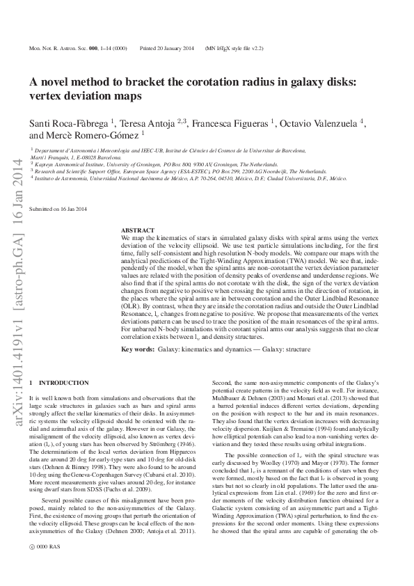 (PDF) A novel method to bracket the corotation radius in galaxy discs ...