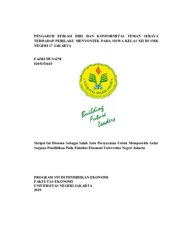 (PDF) Pengaruh Efikasi Diri Dan Konformitas Teman Sebaya Terhadap ...