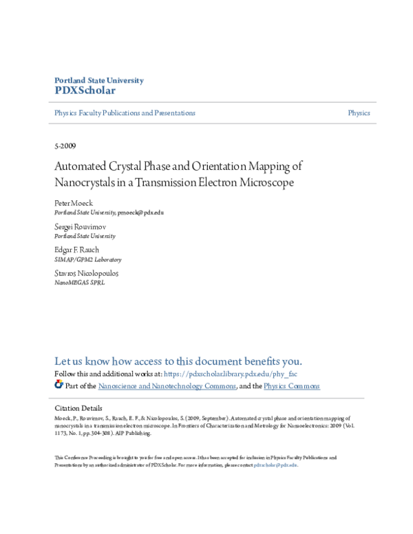 (PDF) Automated crystal phase and orientation mapping of nanocrystals in a transmission electron ...