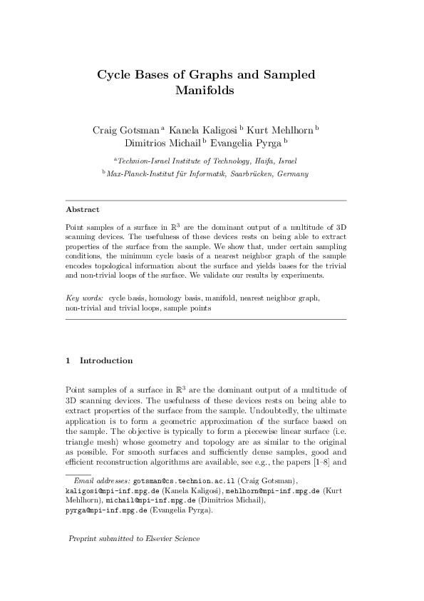 Pdf Cycle Bases Of Graphs And Sampled Manifolds 