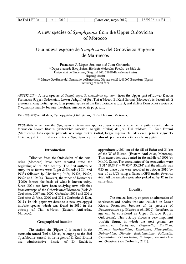 (PDF) A new species of Symphysops from the Upper Ordovician
